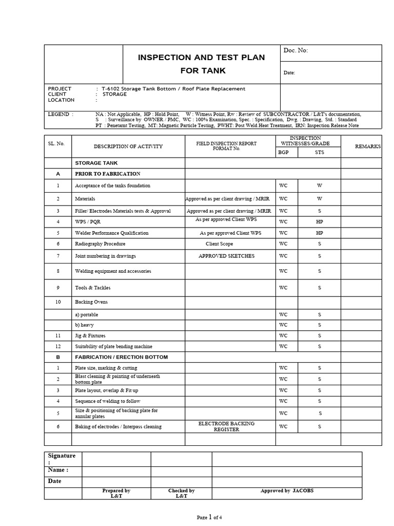 Itp Tank - 01082023 | PDF | Welding | Construction