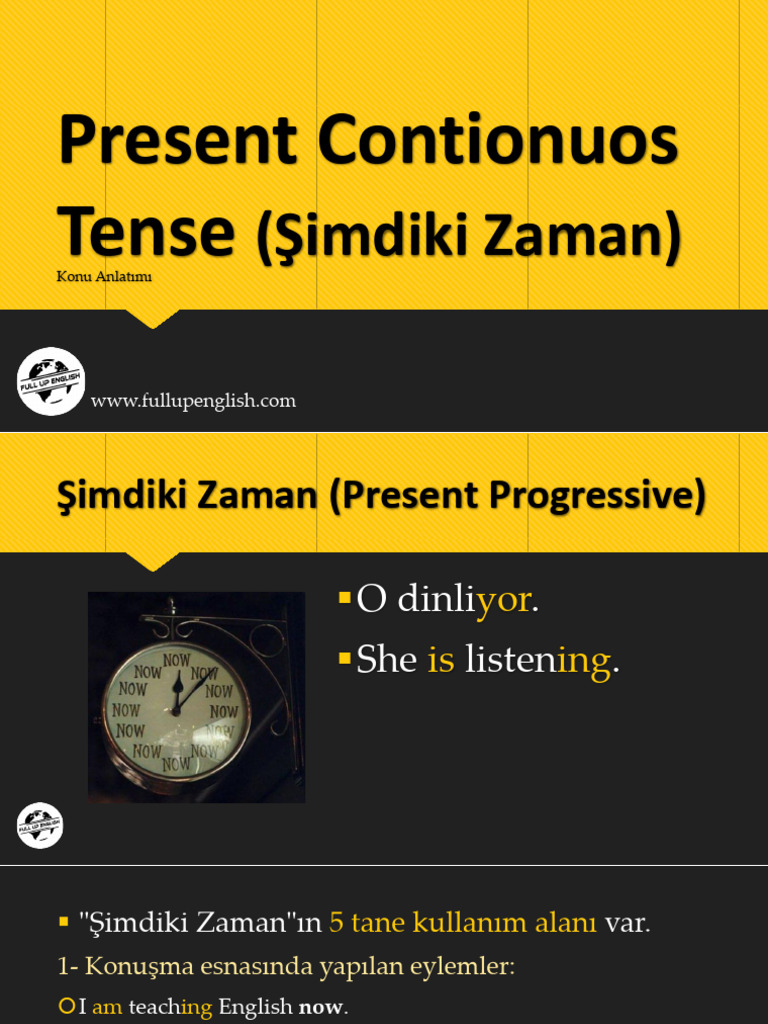 2 - Present Continuous Tense (Şimdiki Zaman) - Konu Anlatımı | PDF