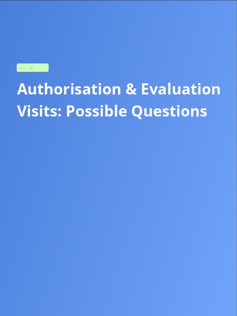 Consultation - Verification - Evaluation Possible Visitor Questions ...