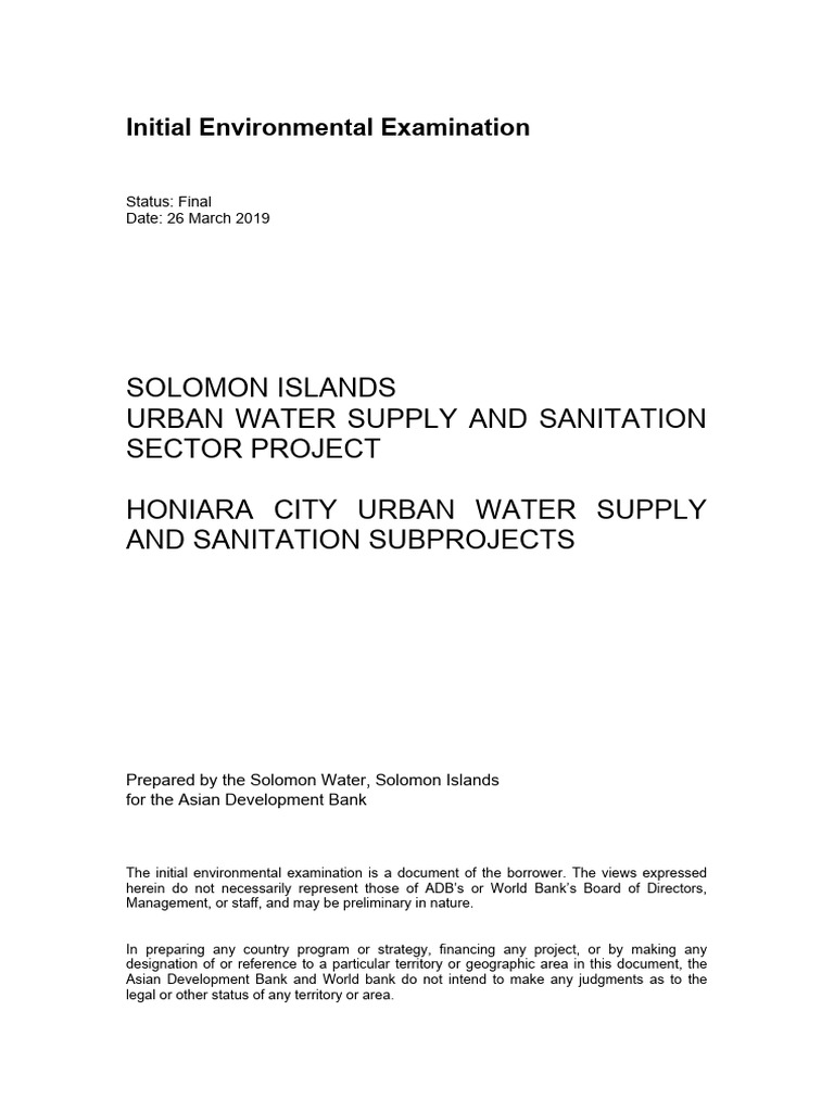 Initial Environmental Examination | PDF | Environmental Impact ...
