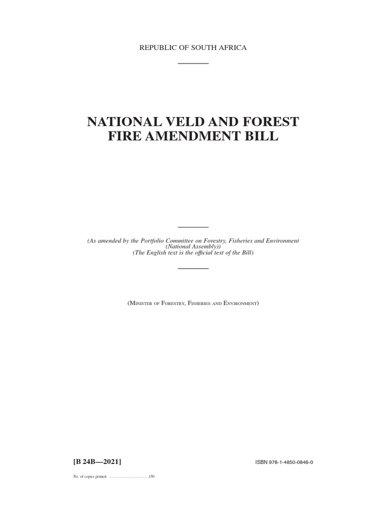B24B 2021 National Veld and Forest Fire Amendment Bill | PDF | Bill ...