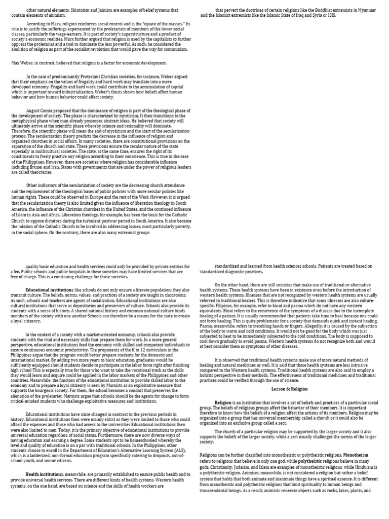 Cultural, Social, and Political Institutions Notes | PDF | Family | Kinship