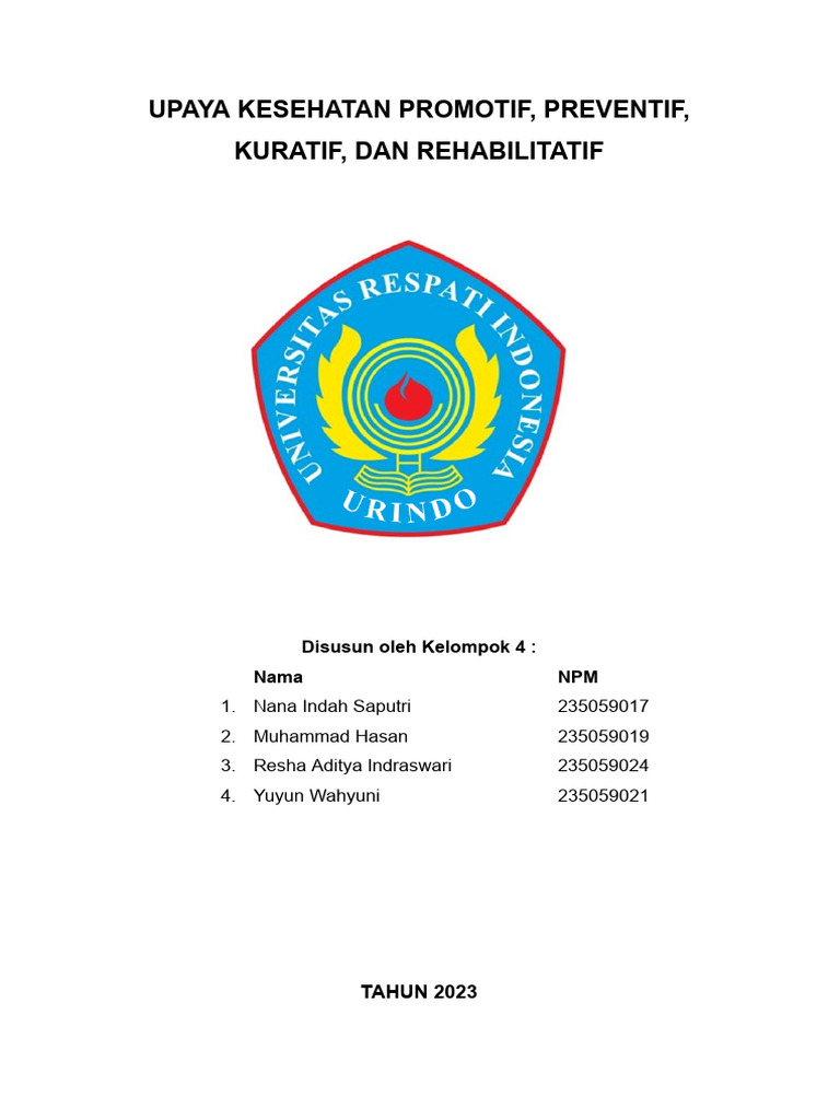 Upaya Kesehatan: Promotif, Preventif, Kuratif | PDF