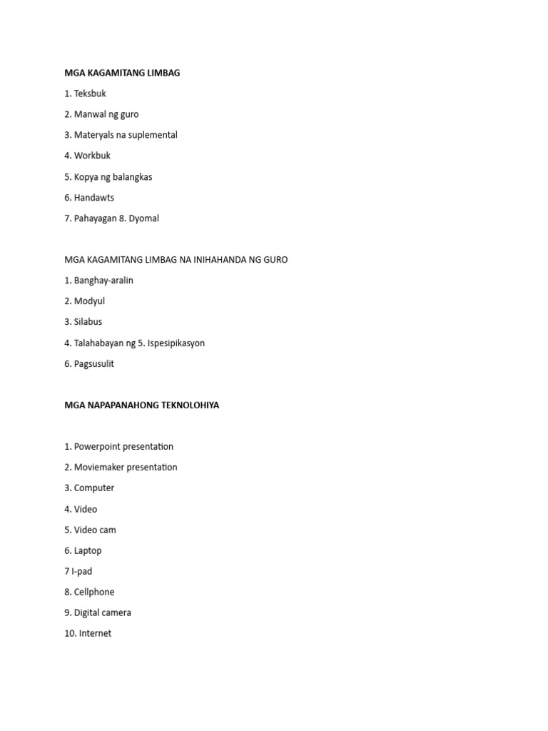 Kagamitang Limbag | PDF