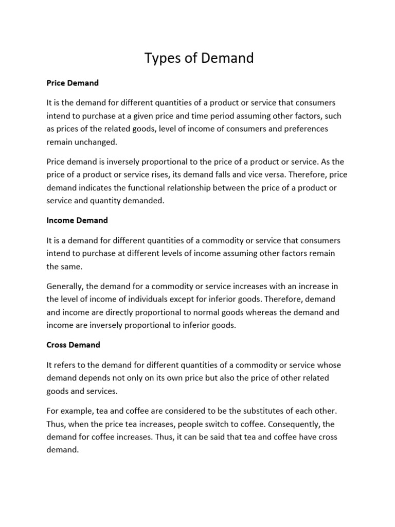 Types of Demand | Download Free PDF | Demand | Goods
