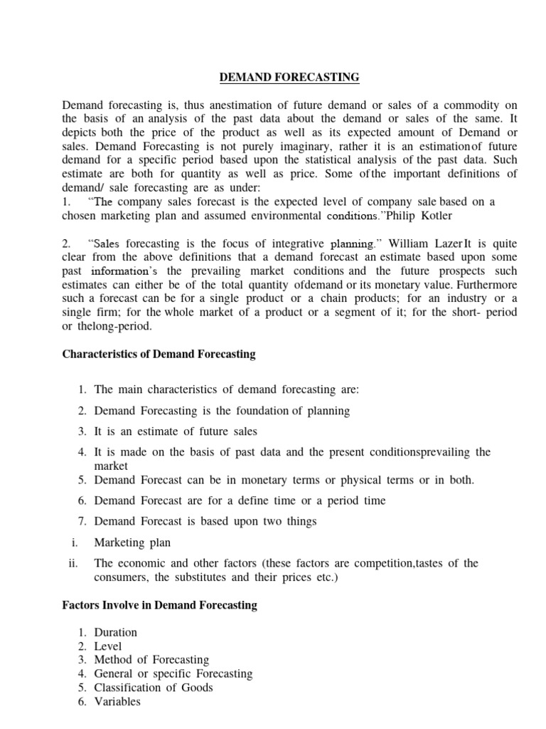 Demand Forecasting | PDF | Forecasting | Demand