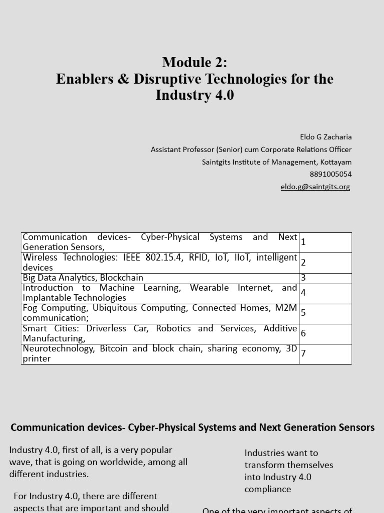 Industry 4.0 Module 2 Part A | PDF | Internet Of Things | Embedded System