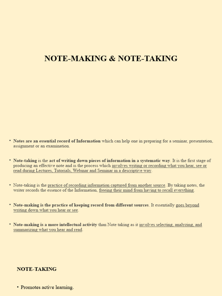 Note Making Note Taking | PDF | Cognitive Science | Learning