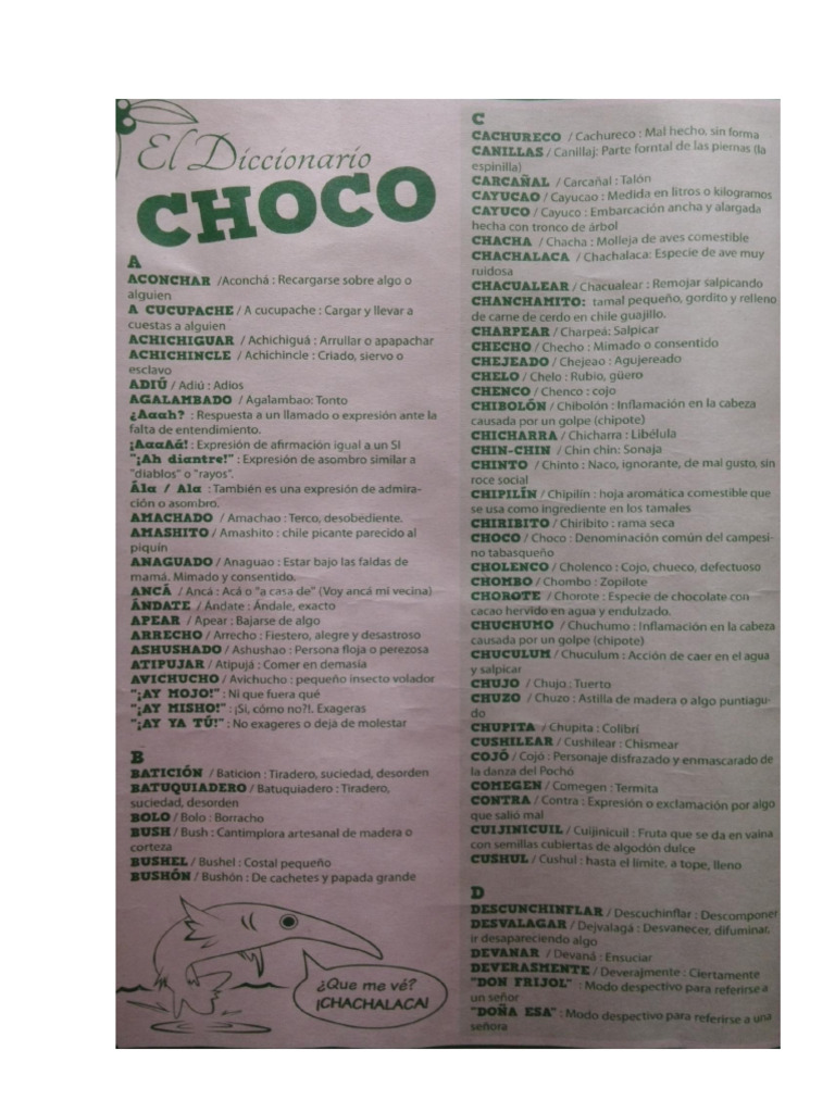 GLOSARIO Choco - Español | PDF