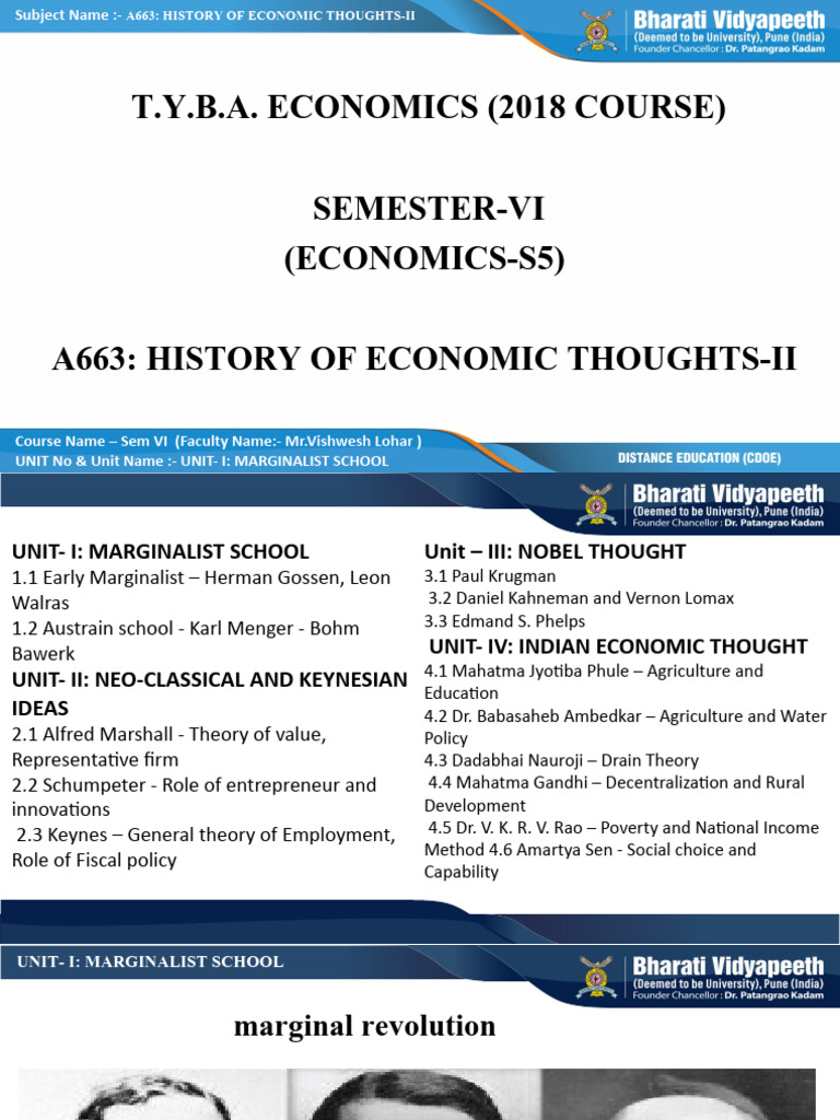 History of Economics Thought S5 Lecture 1 04.02.24 | Download Free PDF ...