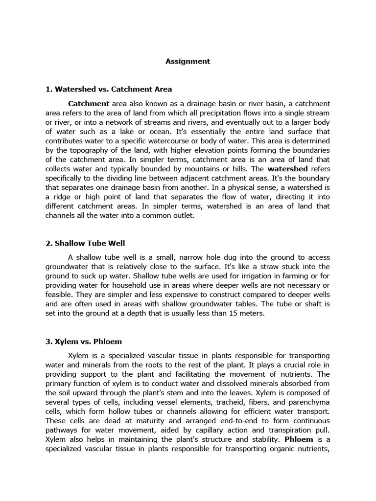 Assignment in Irrigation | PDF | Drainage Basin | Soil