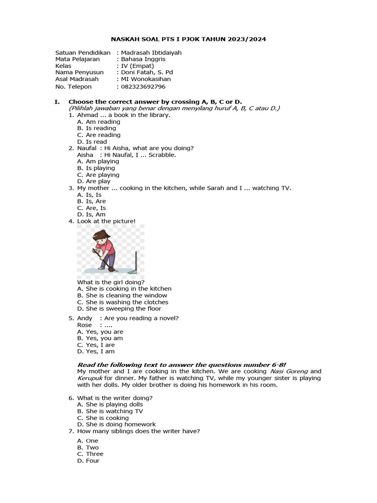 Soal Inggris 4 Sem1 23-24 | PDF Soal Inggris 4 Sem1 23-24 | PDF