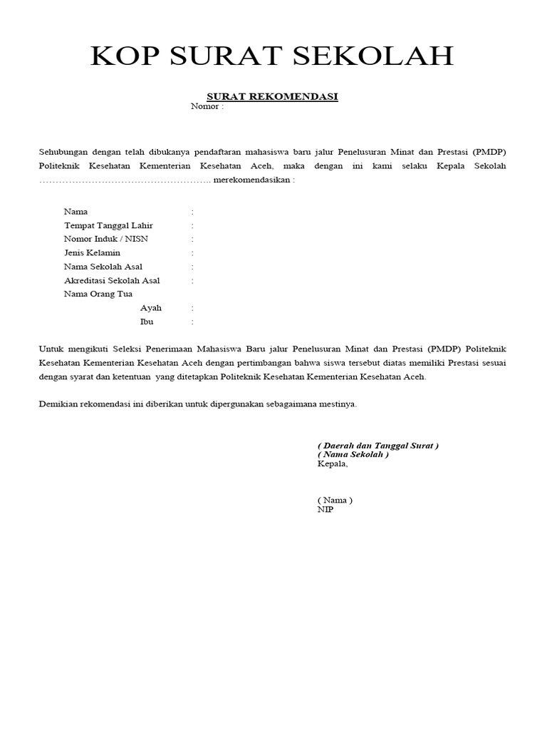Format Rekom Dan Pernyataan | PDF