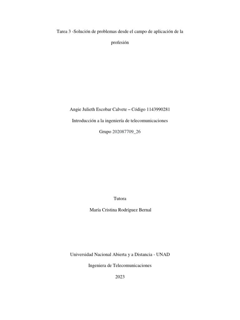Solucion de Problemas Desde El Campo de Aplicacion de La Formacion ...