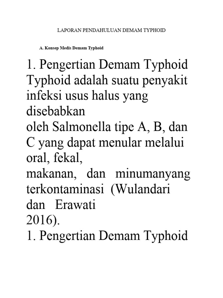 Laporan Demam Typhoid | PDF