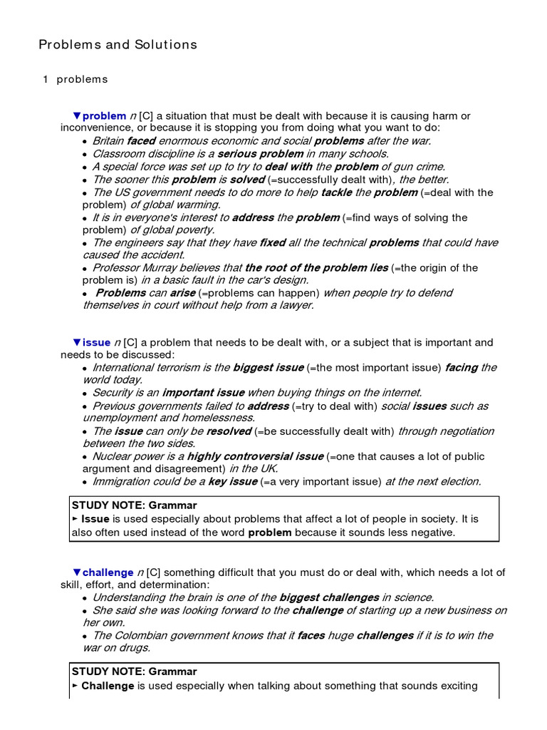 Problems and Solutions | PDF | Noun | Poverty