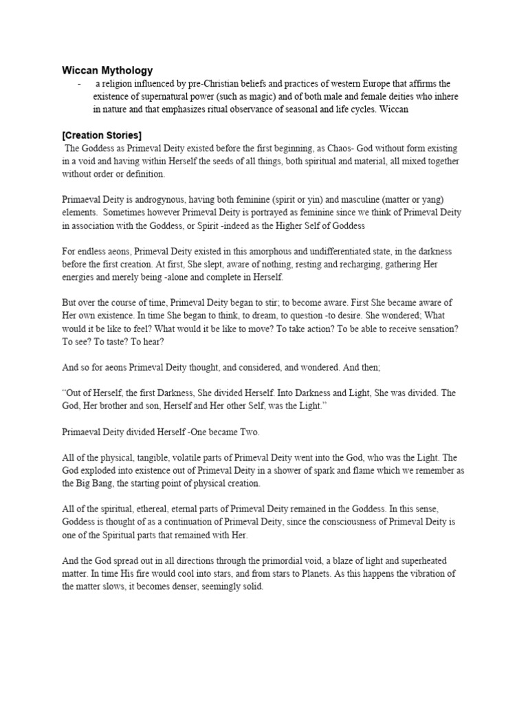 Wiccan Mythology | PDF