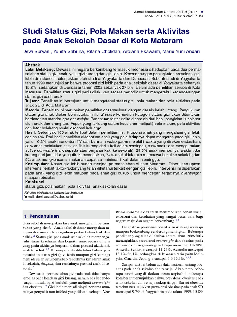 C13 - Status Gizi Anak SD | PDF