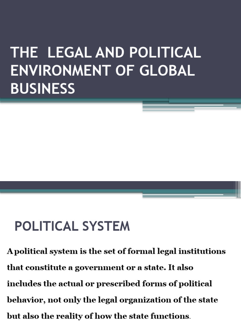 The Legal and Political Environment of Global Business | PDF