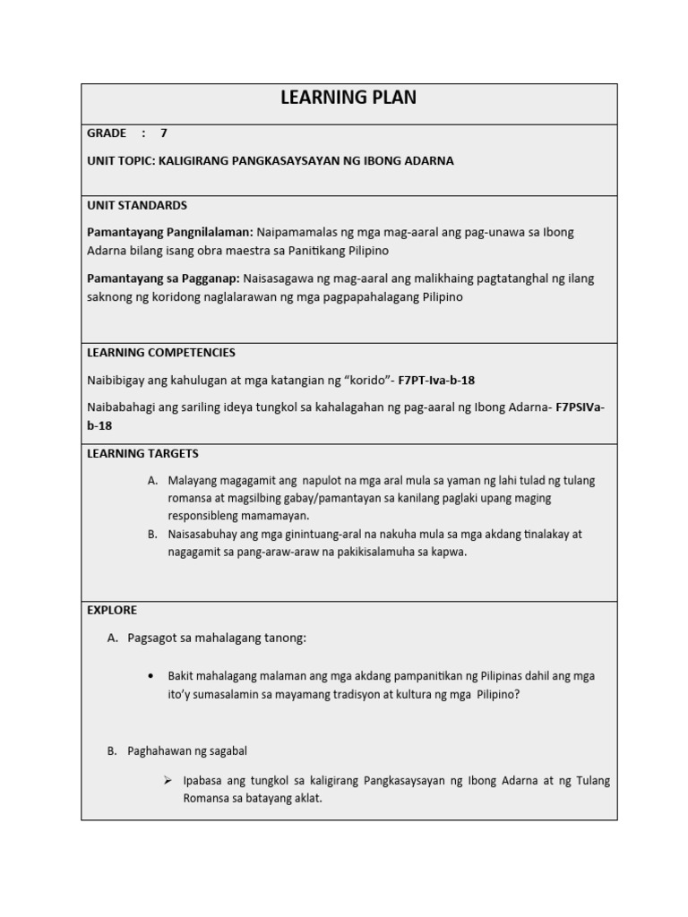 EFDT Learning Plan | PDF