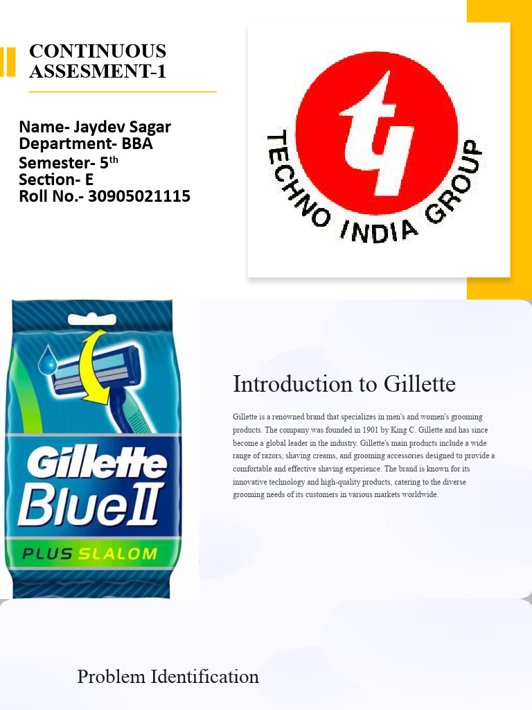 Introduction To Gillette | PDF | Brand | Customer Satisfaction
