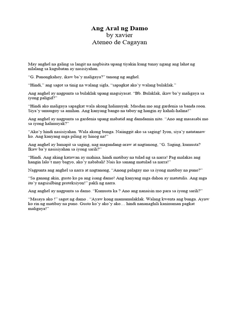 Ang Aral NG Damo | PDF