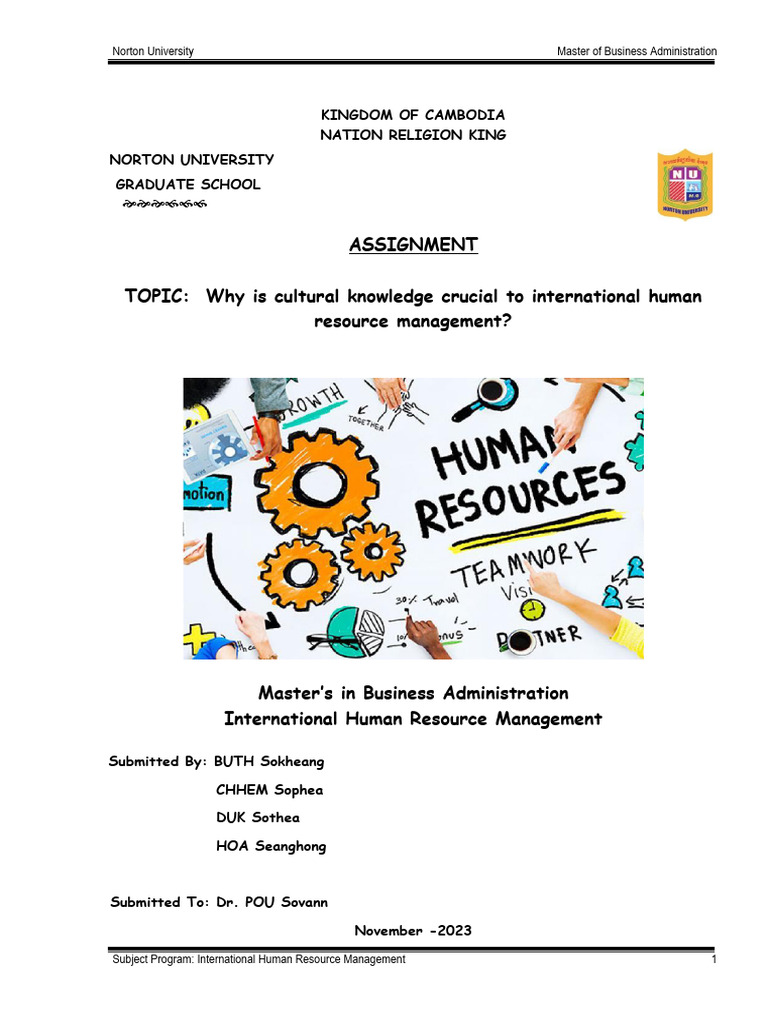 Group Assignment-IHRM | PDF | Human Resource Management | Cross Cultural Communication