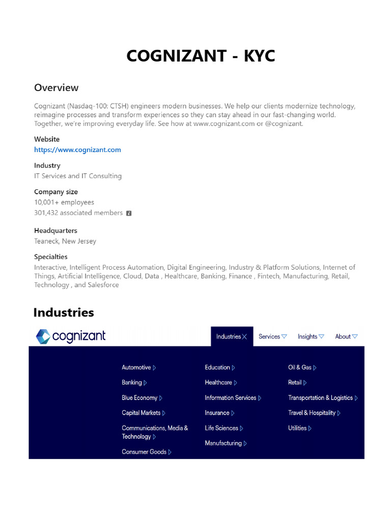 Cognizant Kyc 1 | PDF