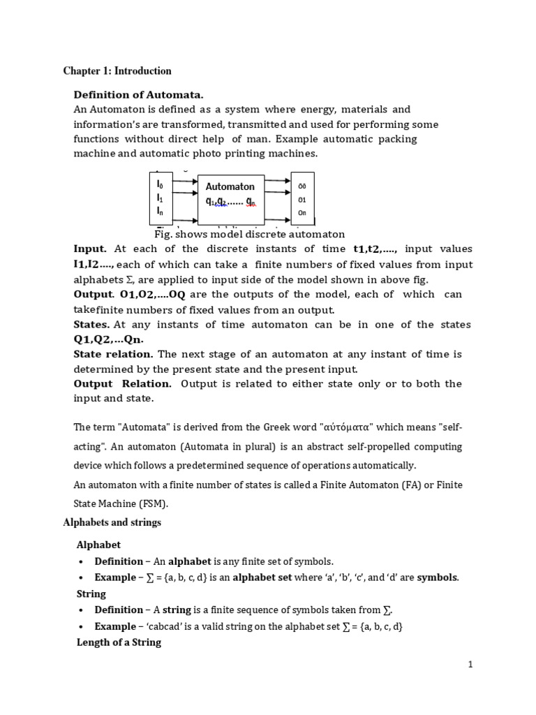 Automata Chapter 1 2 &3 | PDF | Metalogic | String (Computer Science)