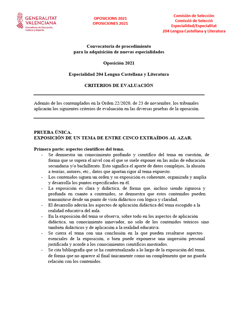 Criterios Ev Nueva Esp - Cas - PUBLICAR - 3 | PDF | Plan de estudios | Comunicación humana