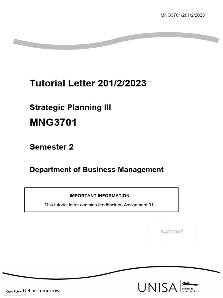 Tutorial Letter 201 | PDF | Essays | Goal