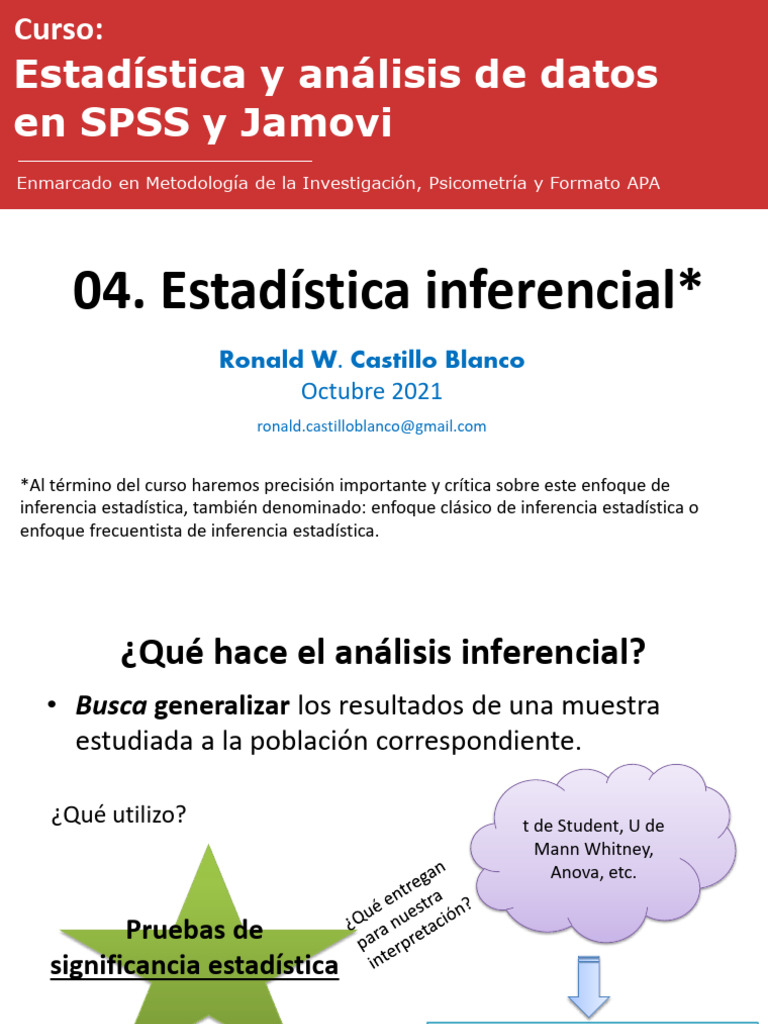 04.estad - Introducción Al Análisis Inferencial - Octubre2021 | PDF | Estadísticas ...