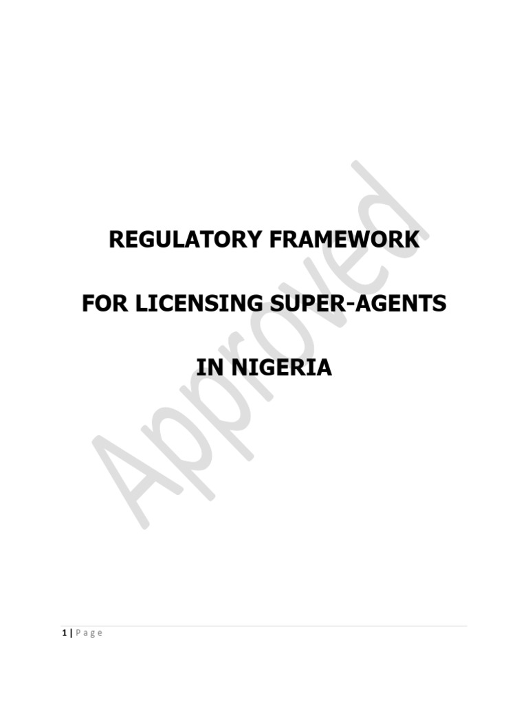 Regulatory Framework For Licensing Super-Agents in Nigeria | PDF | Fee | Banks