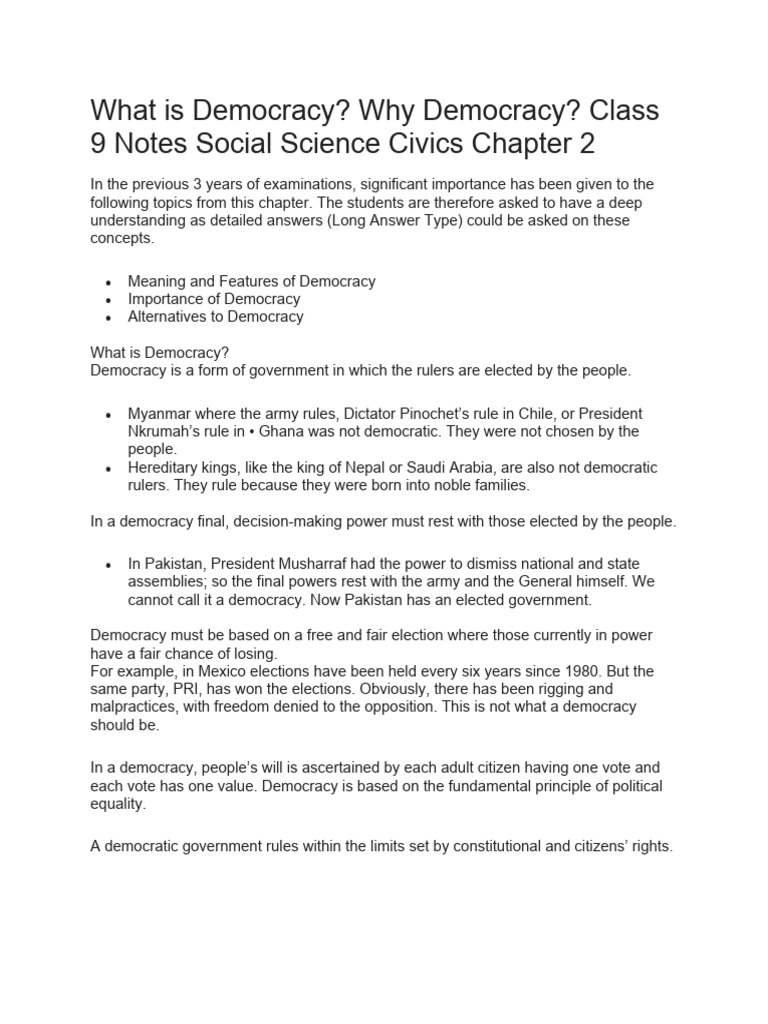 Understanding Democracy: Key Concepts and Critiques | PDF | Democracy ...
