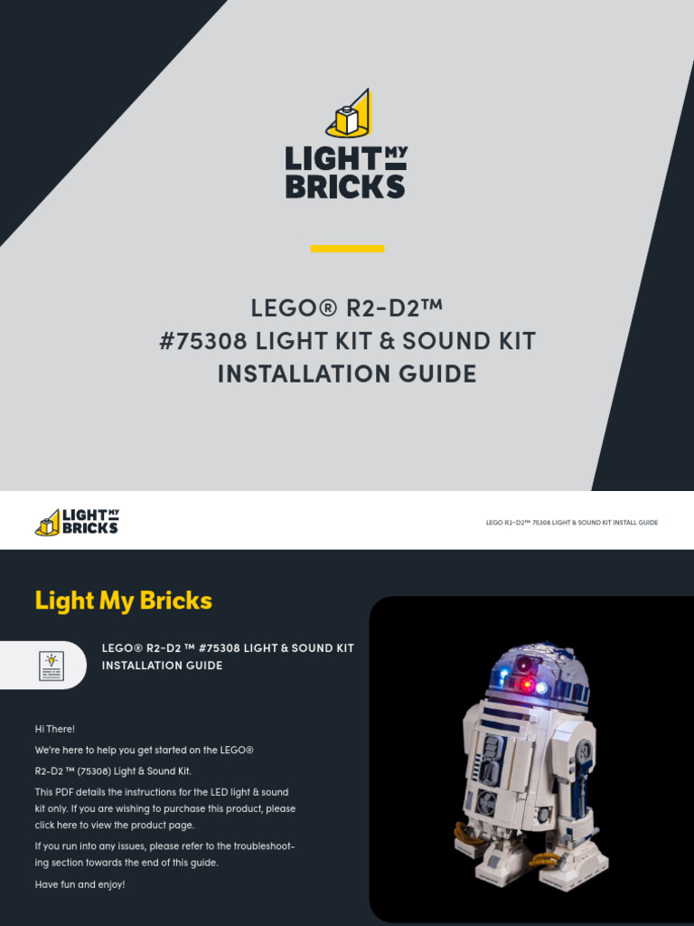 LIGHT MY BRICKS R2 D2 75308 Light Kit Instructions Compressed | PDF ...