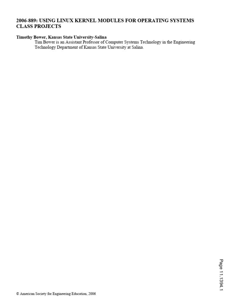 using-linux-kernel-modules-for-operating-systems-class-projects | PDF | Operating System ...