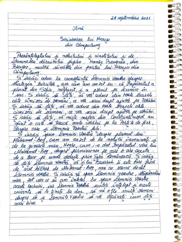 Scrisoarea Lui Neacsu de La Campulung | PDF