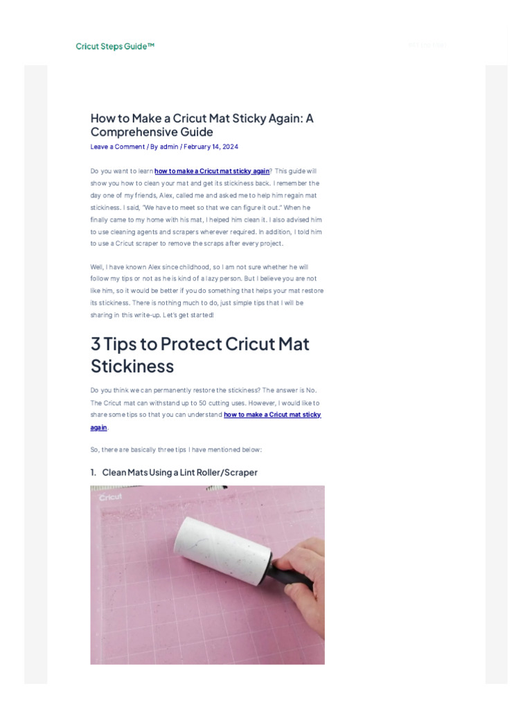 How to Make a Cricut Mat Sticky Again: A Comprehensive Guide | PDF ...