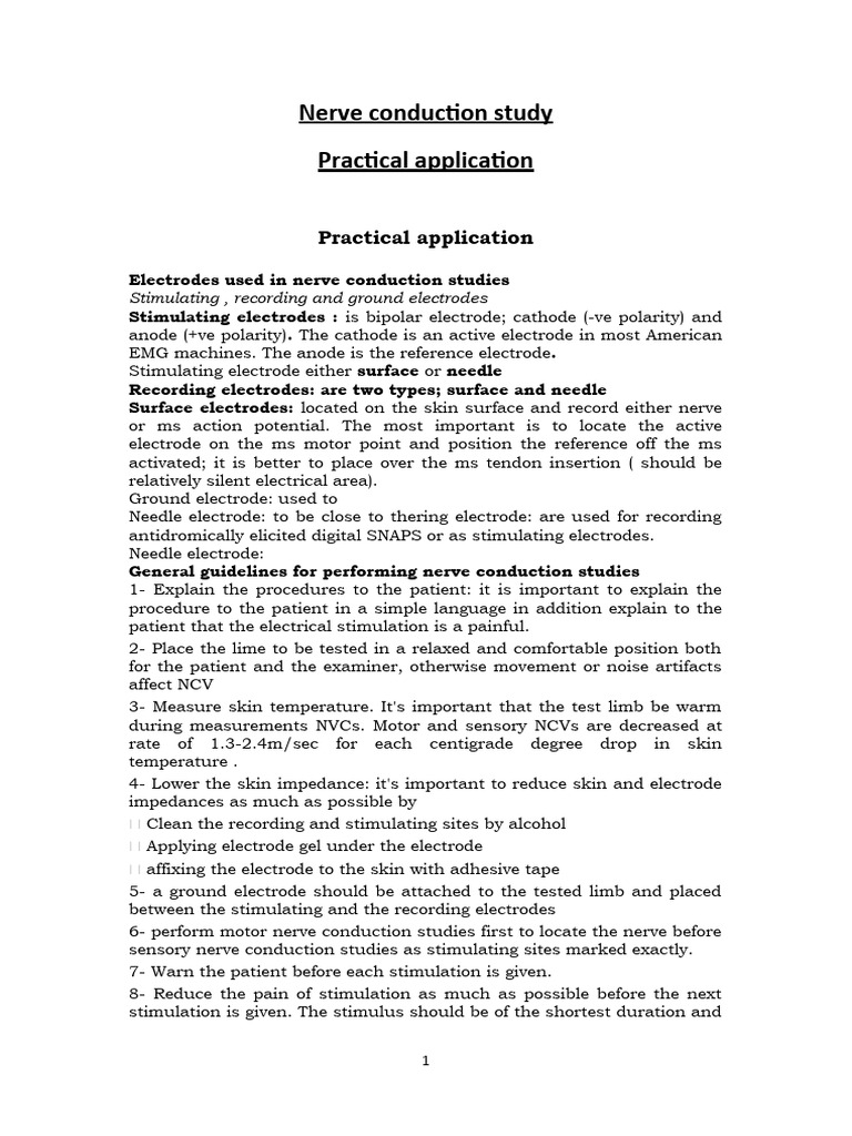 Nerve Conduction Study-3 | Download Free PDF | Elbow | Electrode