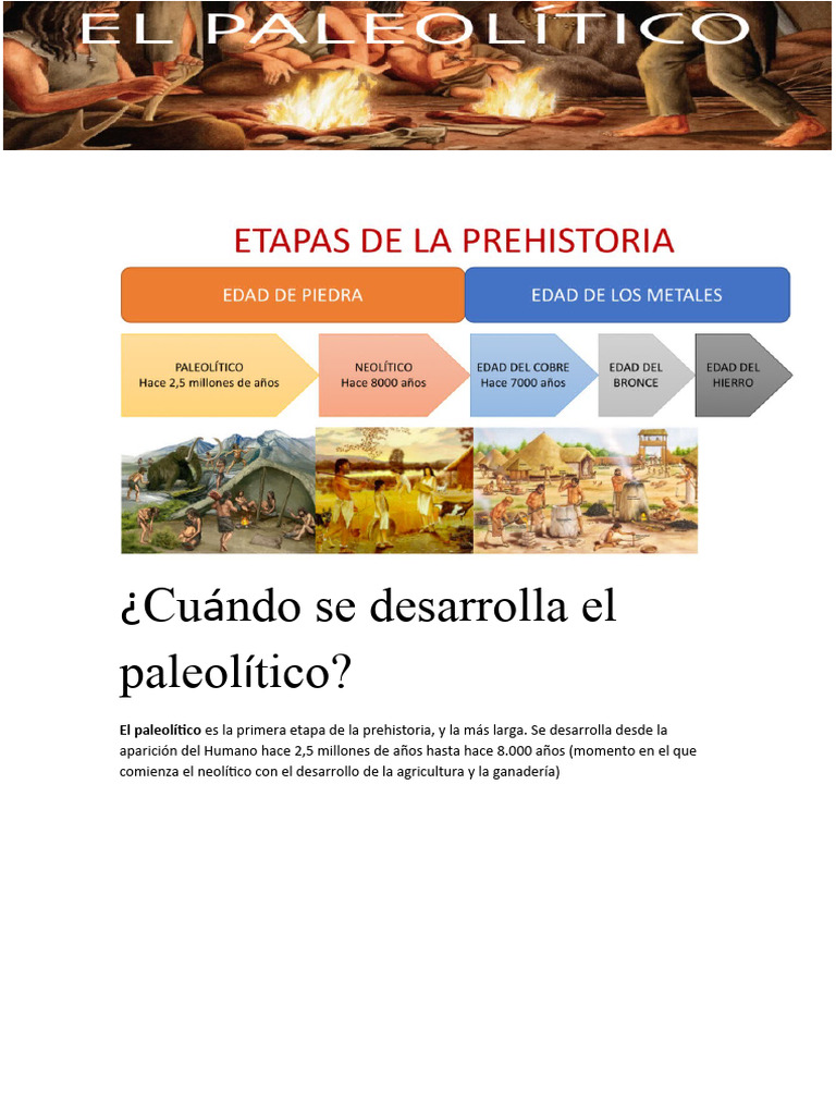 Paleolítico-Neolítico-Edad de Los Metales | PDF | Neolítico | Metalurgia