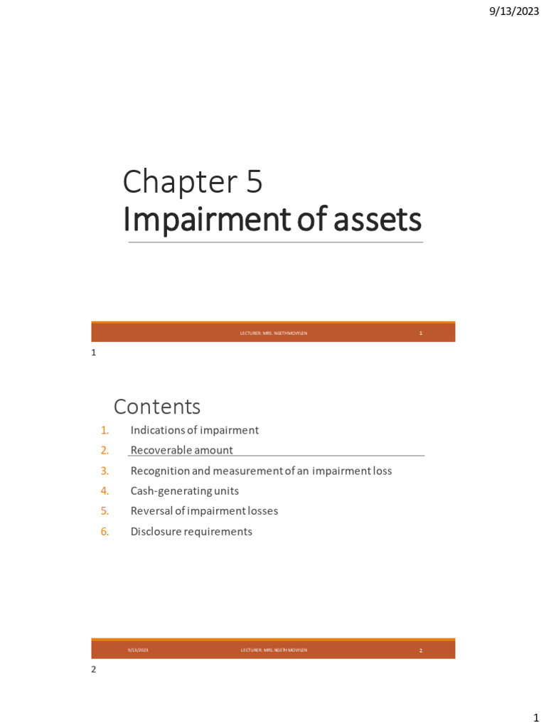 Ch5 Impairment of Assets | PDF | Goodwill (Accounting) | Business