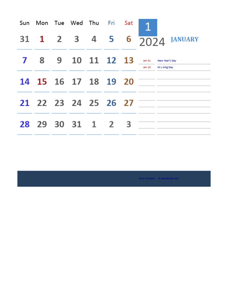 2024 Excel Calendar Vacation Tracking 10 | PDF | Festival | Holidays