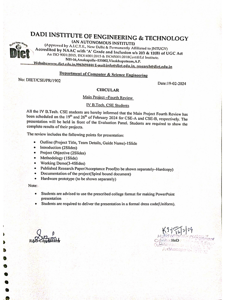 Project Review Circular | PDF