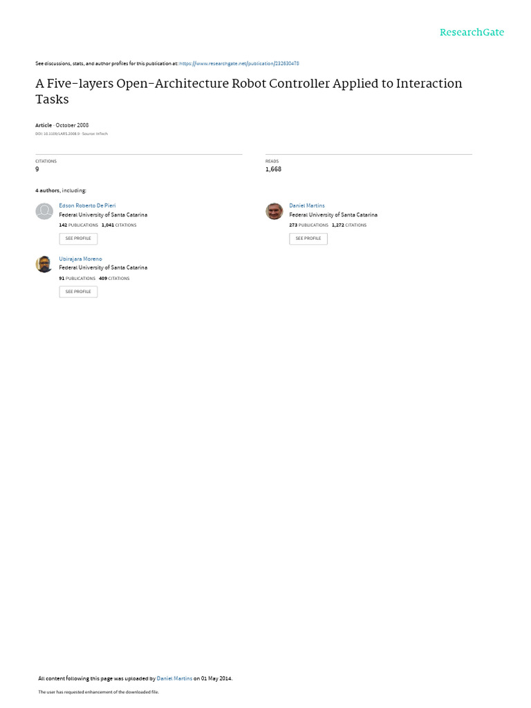 A Five-Layers Open-Architecture Robot Controller Applied To Interaction Tasks | PDF | Embedded ...