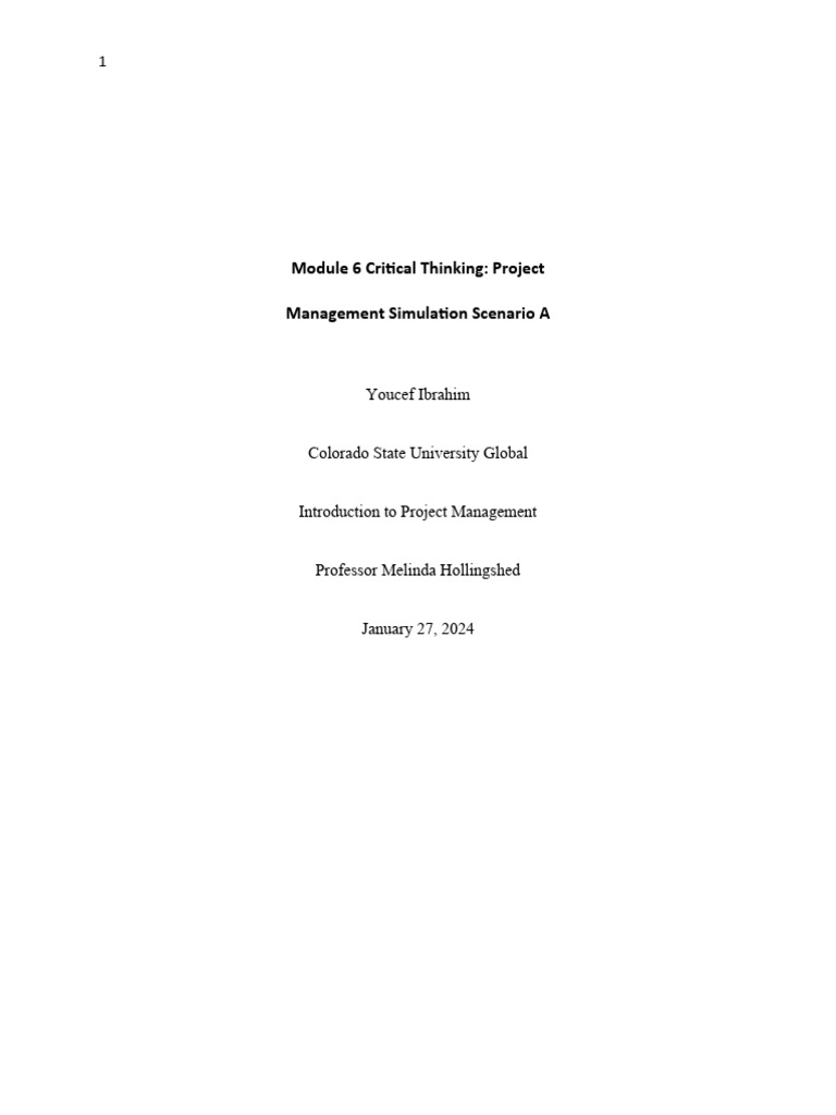 Youcef Ibrahim - Module 6 Critical Thinking - Project Management ... Youcef Ibrahim - Module 6 Critical Thinking - Project Management ...