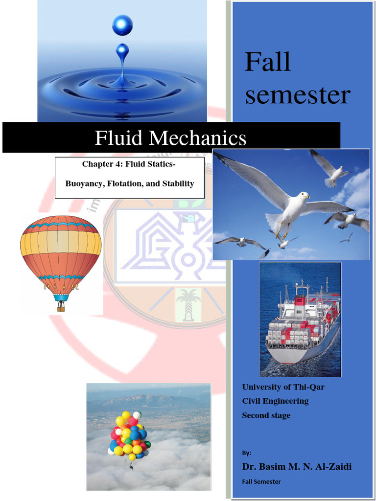 Fluidm I Basim Utq Ch4 Fluidstatics Flotation Pdf Buoyancy Nature 4791