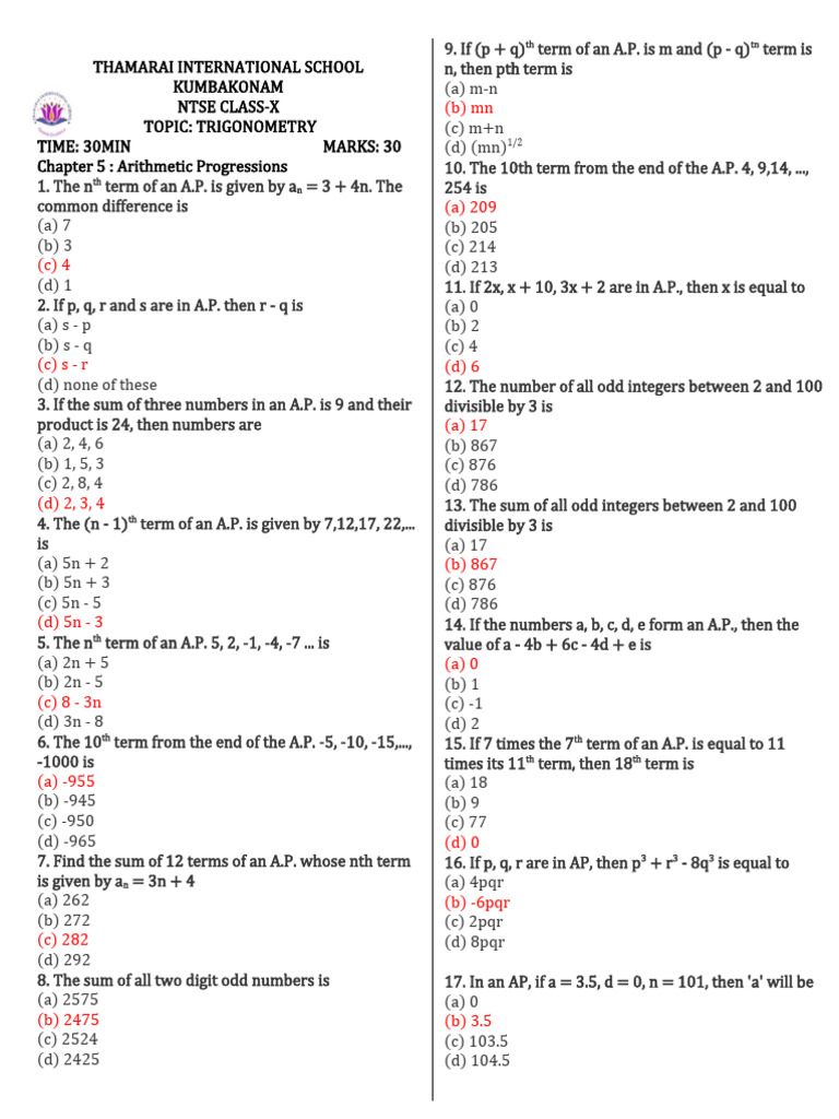 X Ntse Ap Test-3 | Download Free PDF | Discrete Mathematics | Mathematics