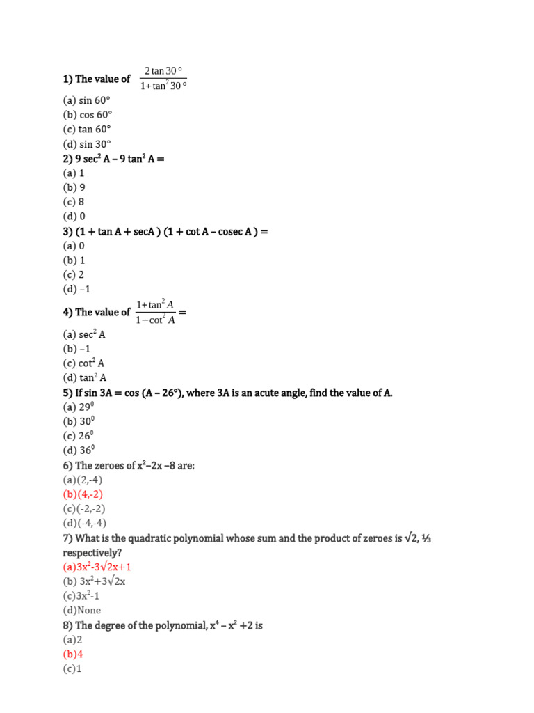 X Ntse Maths QP | PDF