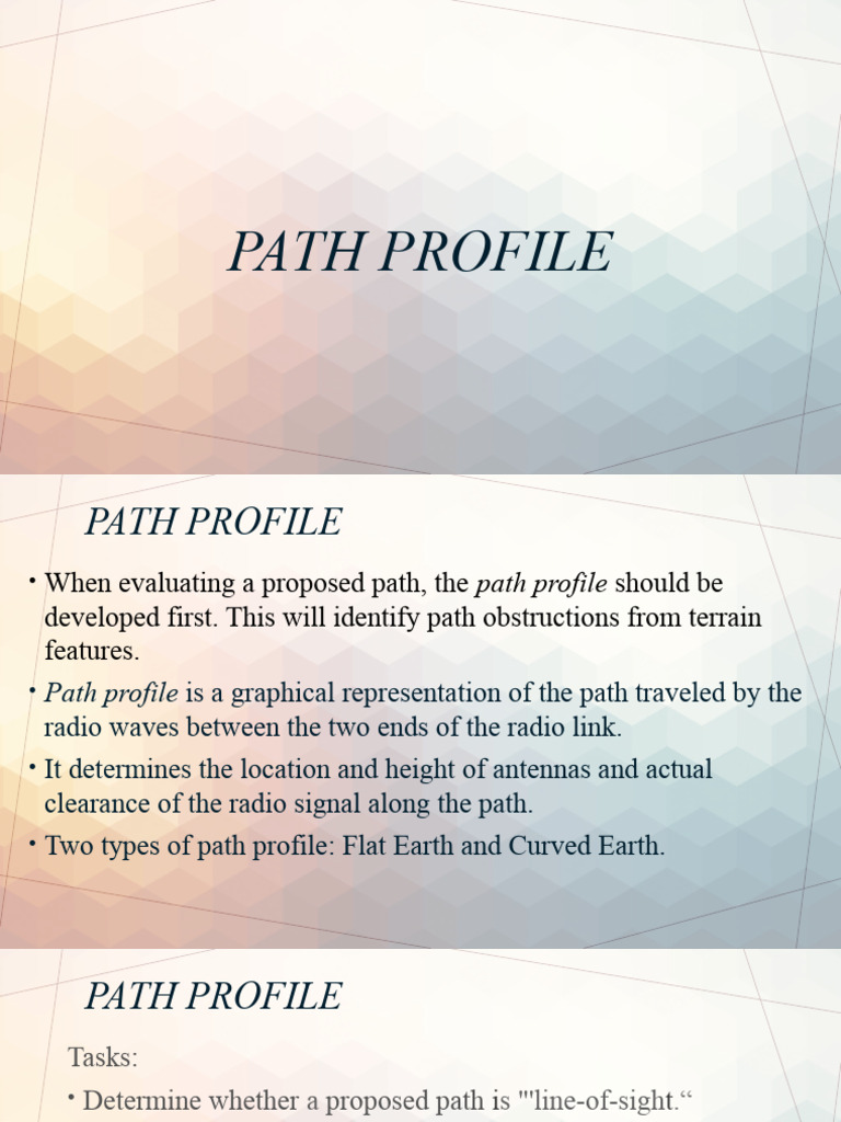 Lesson4. Path Profile | PDF | Wireless | Motion (Physics)