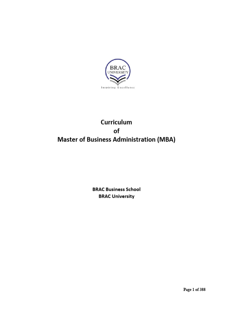 Revised Mba Bracu Obe Curriculum 11.08.2022 (Final Version) | PDF ...